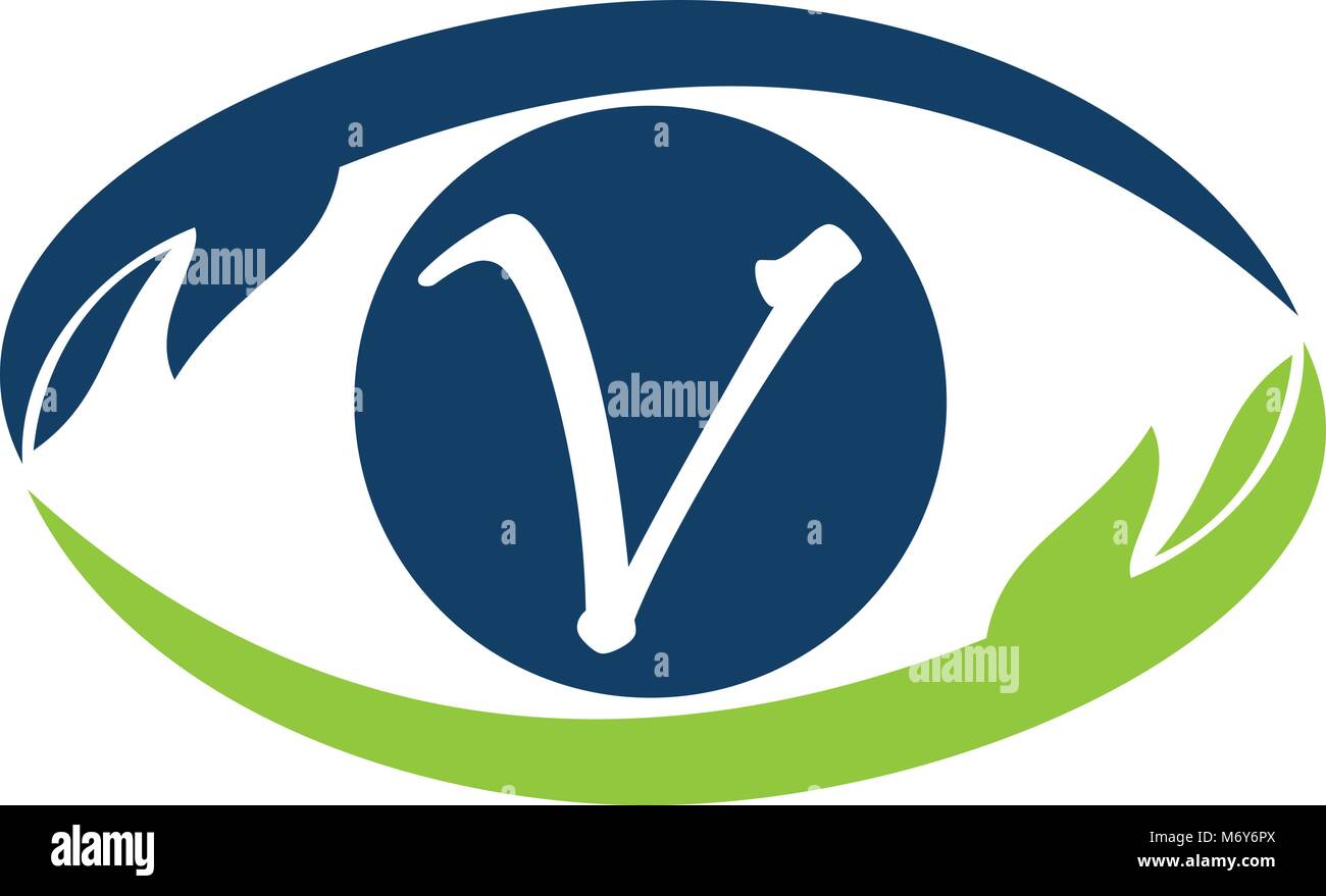 Eye logo with v letter hi-res stock photography and images - Alamy