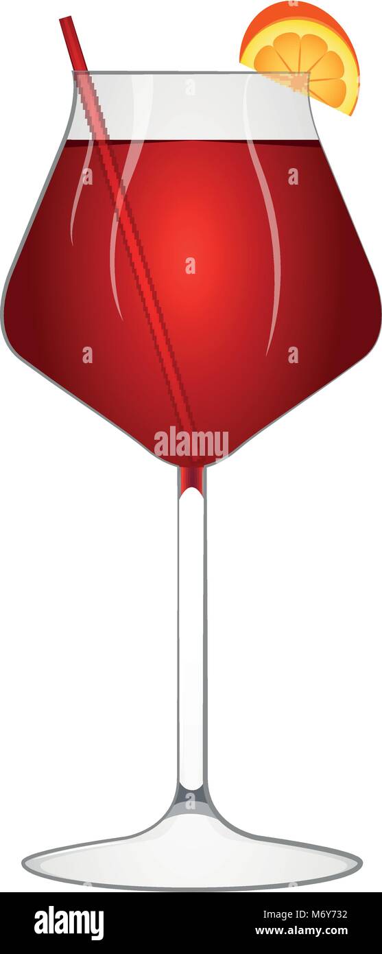 Cocktail orange slice straw Stock Vector Images - Alamy