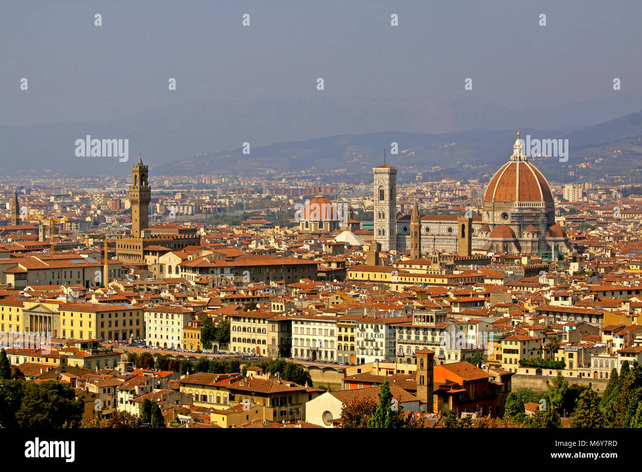 Florence cityscape with Duomo church and other landmarks Stock Photo ...