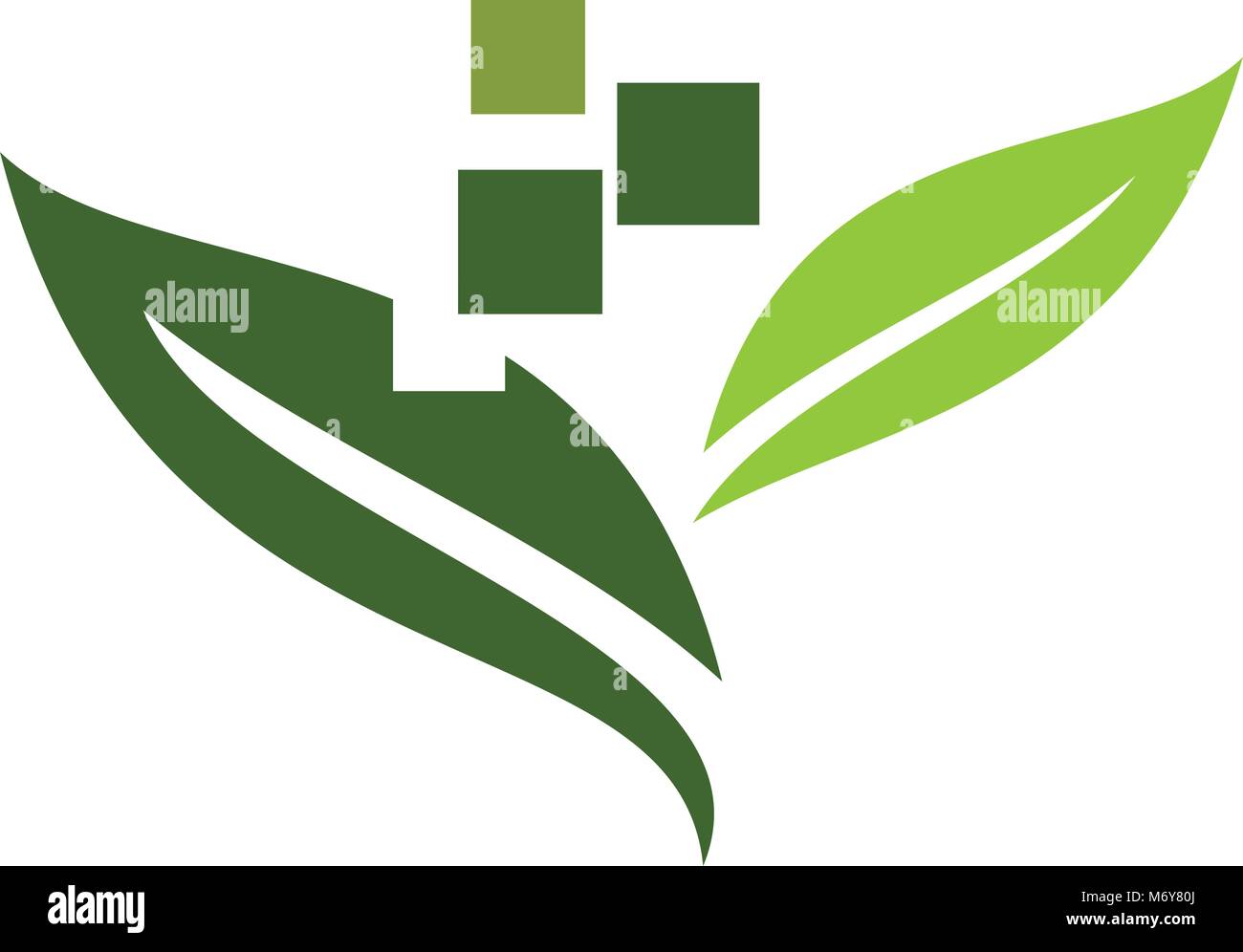 Digital care leaf icon Cut Out Stock Images & Pictures - Alamy