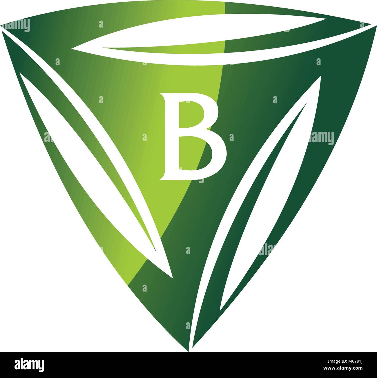 Swoosh Leaf Dynamic Rotation Center Letter B Stock Vector Image & Art ...