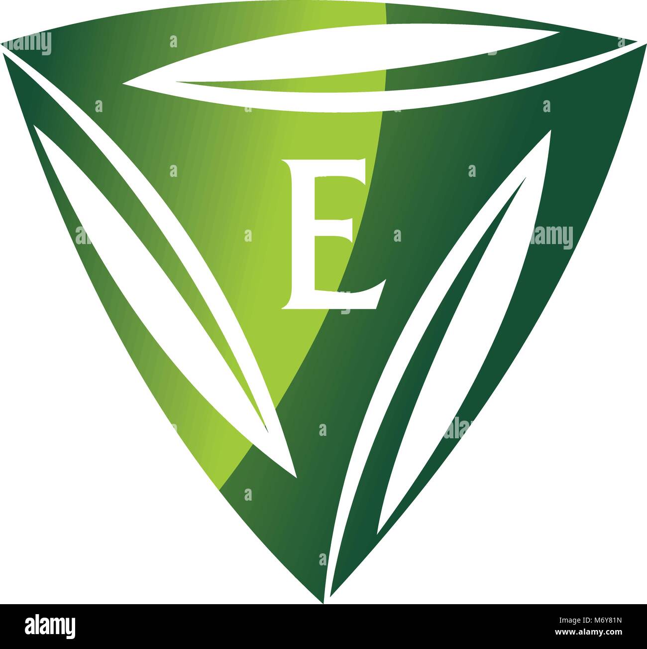 Swoosh Leaf Dynamic Rotation Center Letter E Stock Vector Image & Art ...