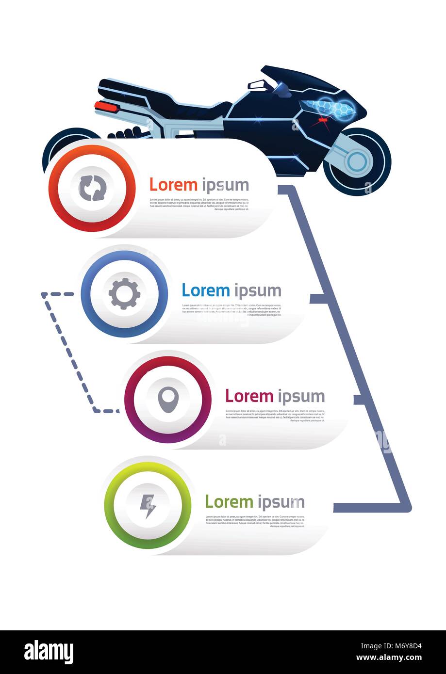 Modern Motorcycle Over Template Infographics Elements Background Stock ...