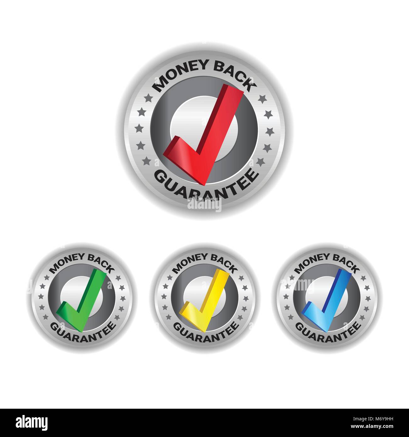 Money Back Tags Set Sign Guarantee Badge Template Labels Isolated ...
