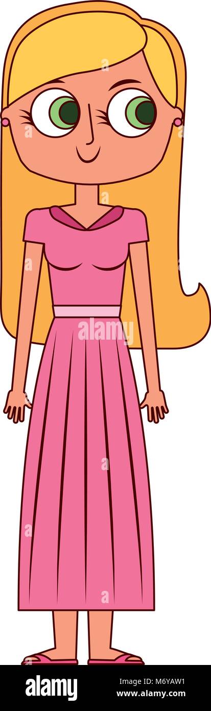 cartoon beauty mother standing character vector illustration Stock ...