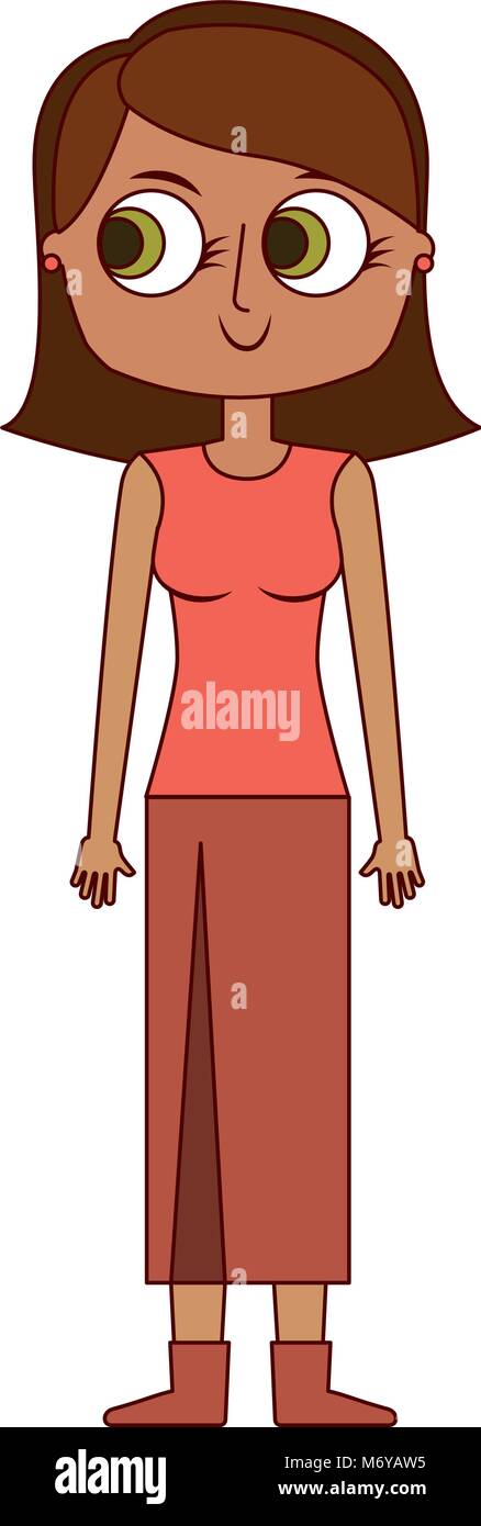 cartoon beauty mother standing character vector illustration Stock ...