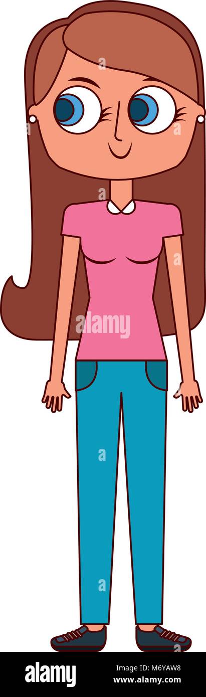 cartoon beauty mother standing character vector illustration Stock ...