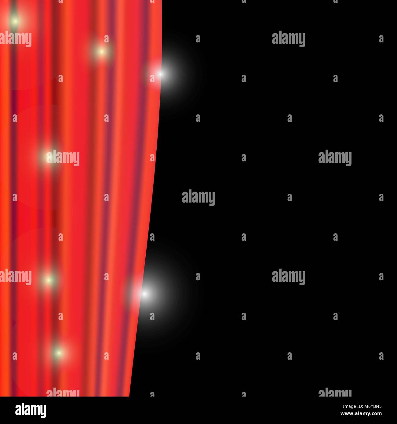 Vector image of red curtain. Square theater background. Artistic poster ...