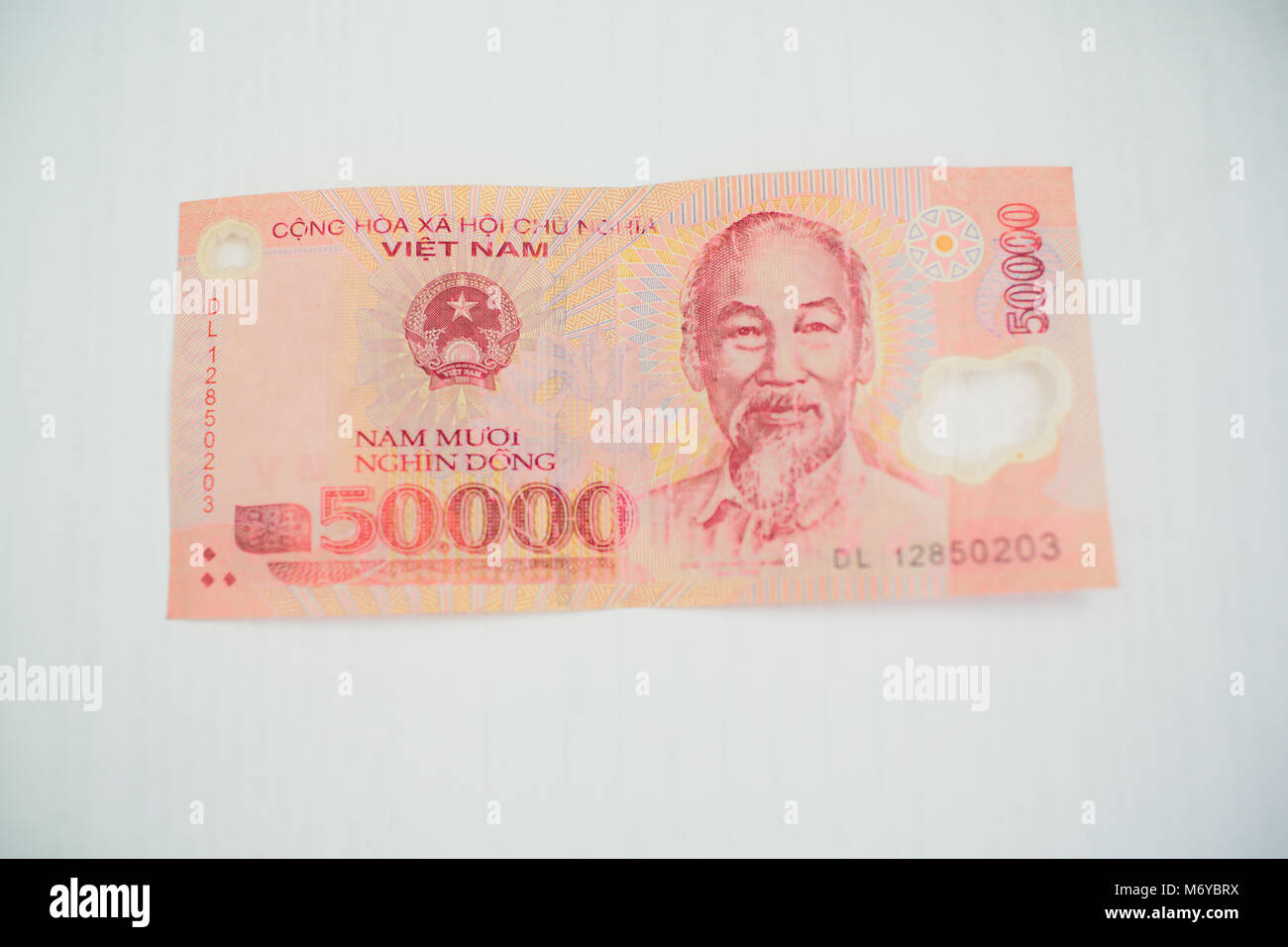 Vietnamese currency 50,000 dong banknote isolated on white background ...