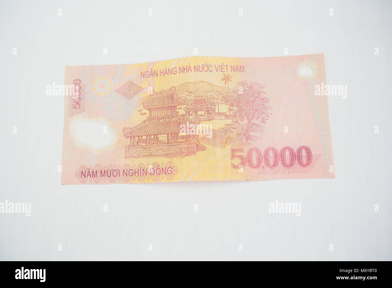 Vietnamese currency 50,000 dong banknote isolated on white background ...