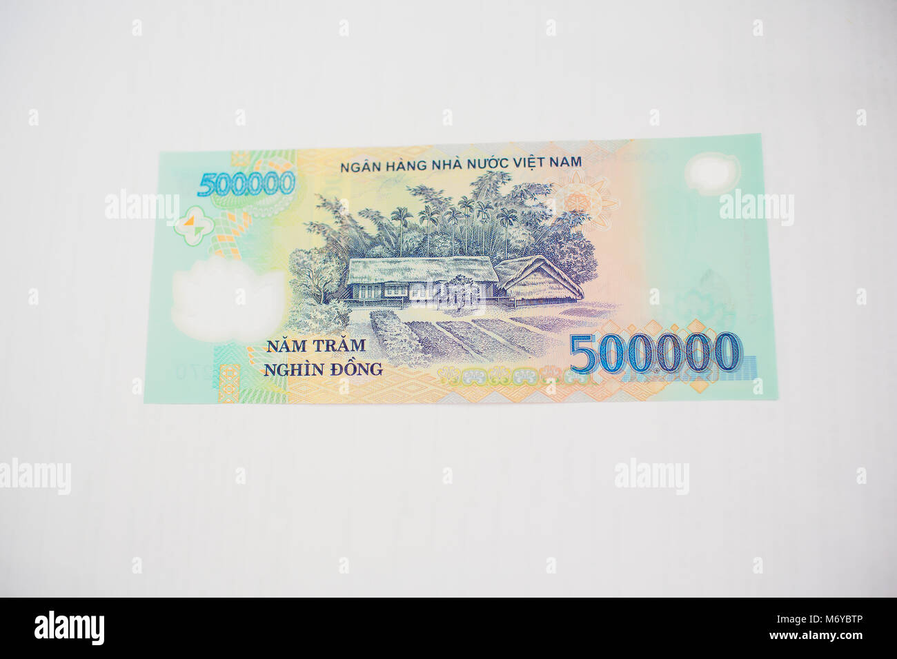 Vietnamese money 500,000 Dong banknote VND with portrait of President ...