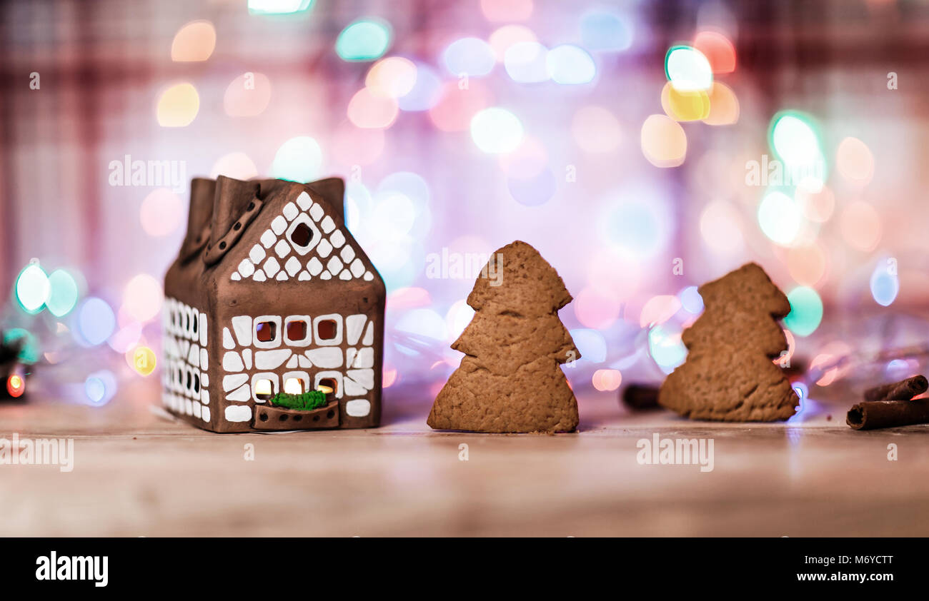 beautiful gingerbread house and gingerbread eaten at Christmas ...