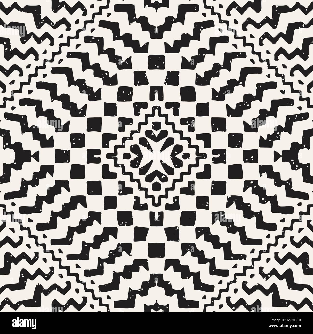 Seamless ethnic and tribal pattern. Hand drawn ornamental stripes ...