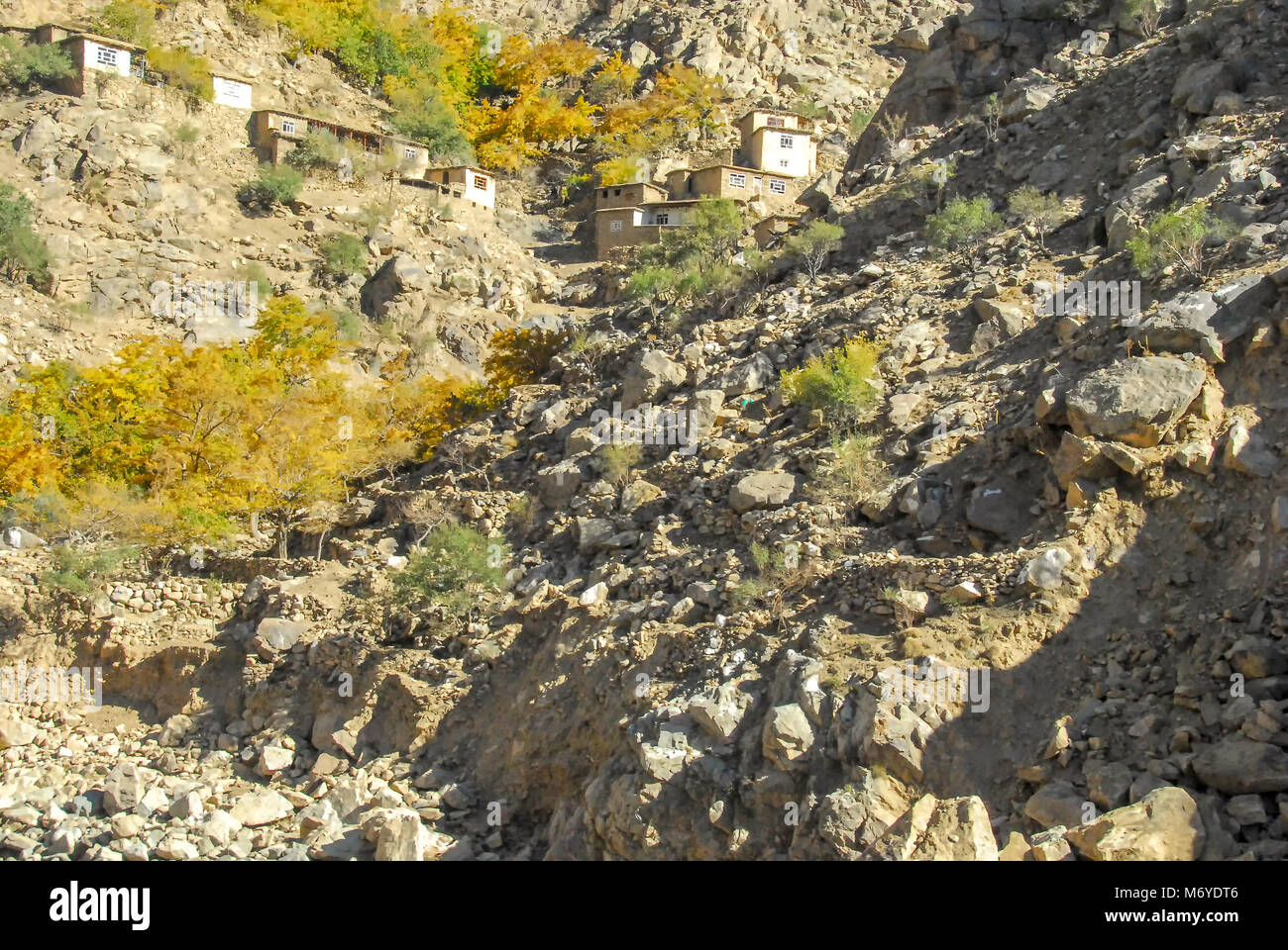 Informal settlement in the Salang Pass in the mountains of Afghanistan ...