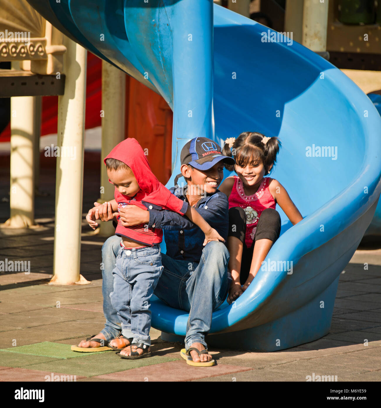 Square view of the children's play area in Viharamahadevi Park ...