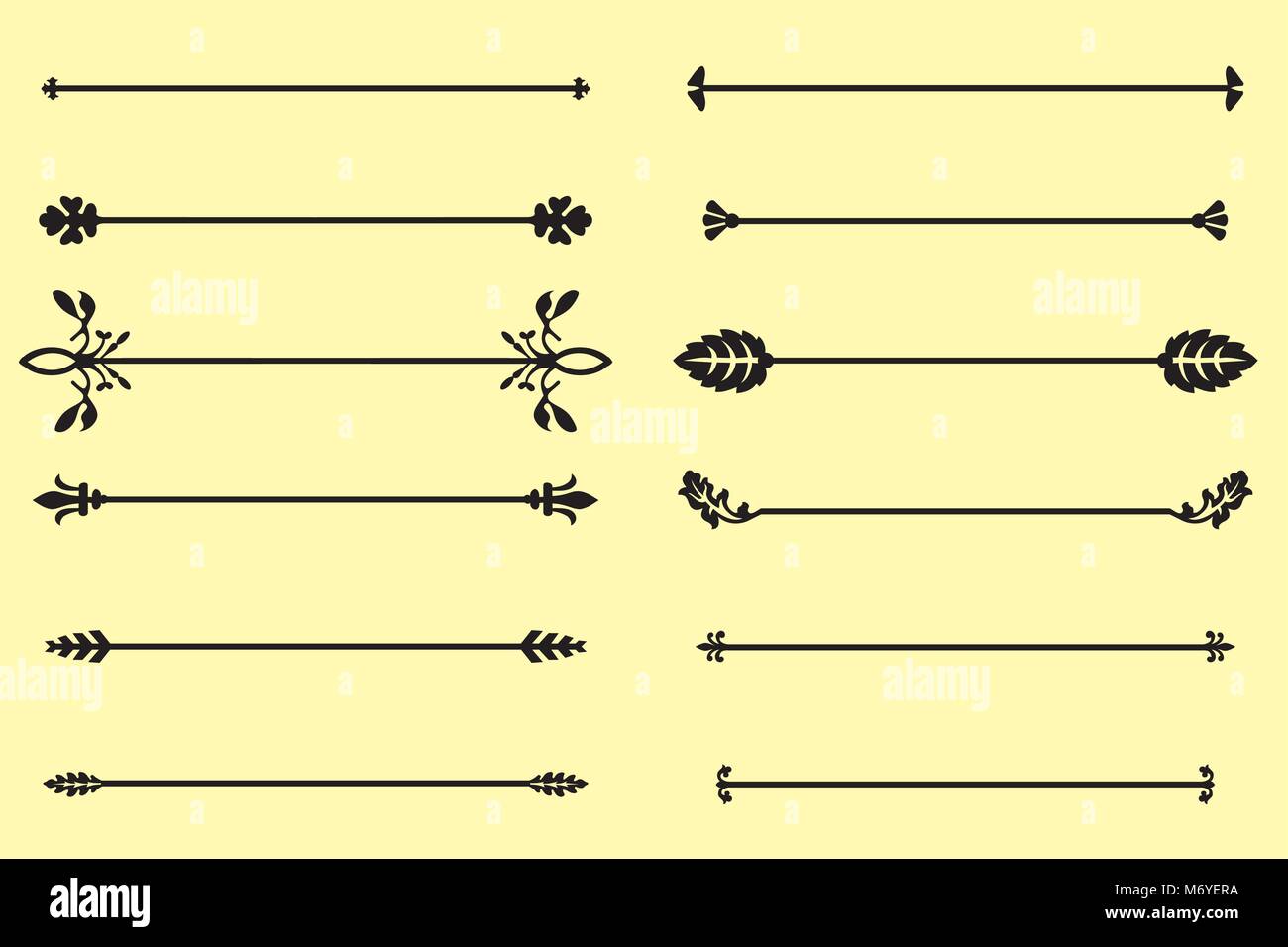 Set of decorative elements, border and page rules frame, stock vector ...