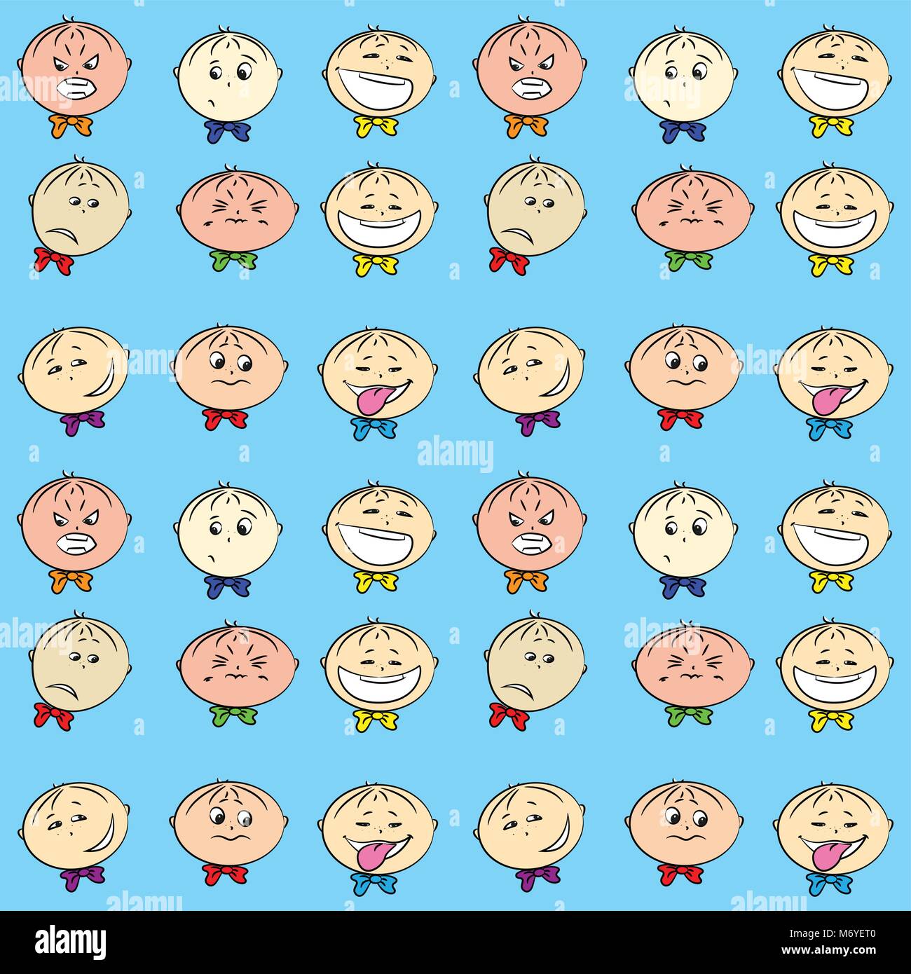 children's emotions seamless pattern,stock vector illustration Stock ...
