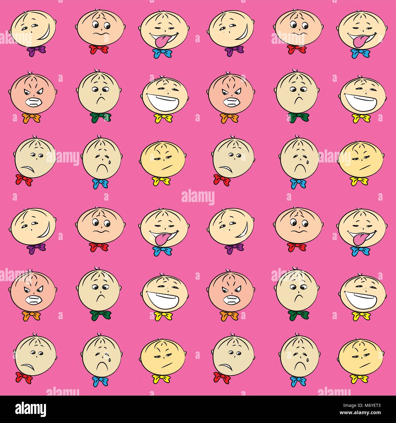 children's emotions seamless pattern,stock vector illustration Stock ...