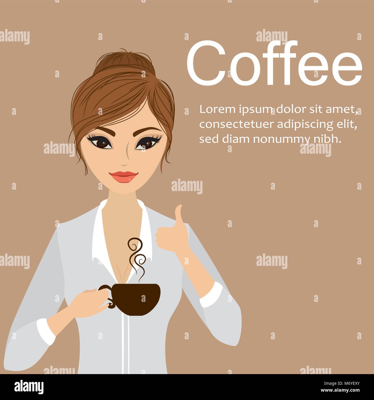 Business woman cartoon mug coffee hi-res stock photography and images ...