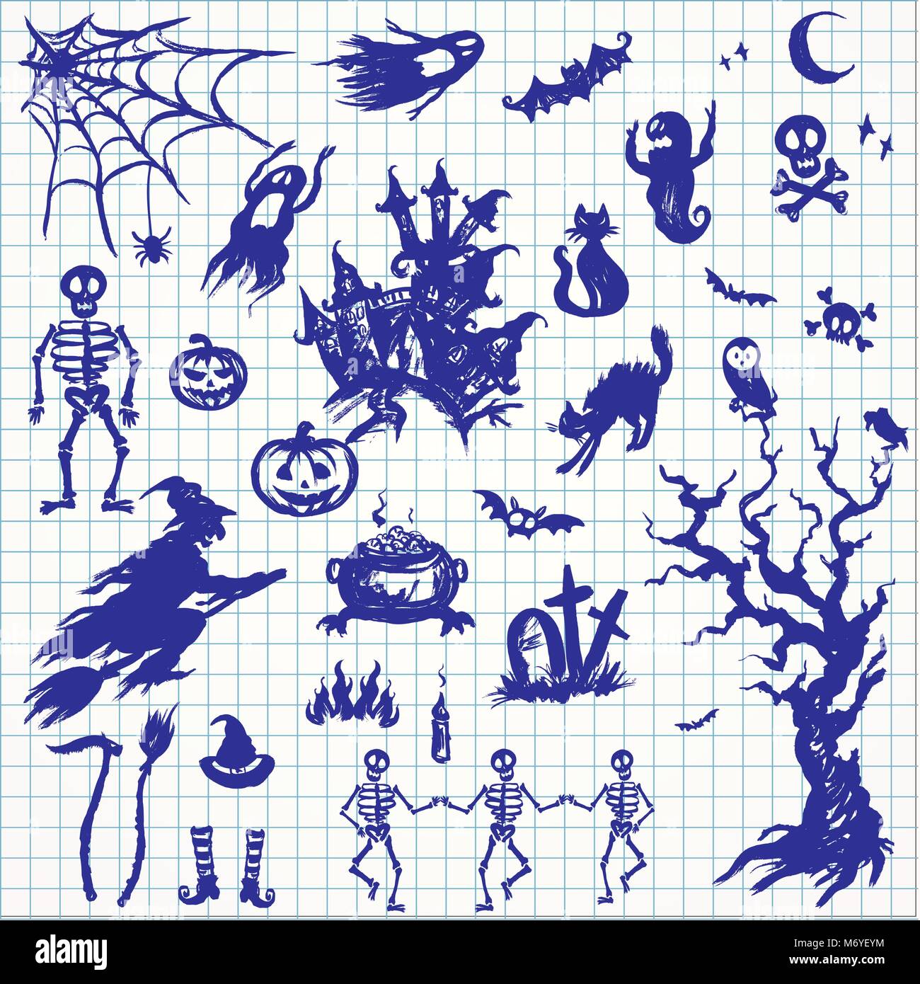 Stock element halloween doodle Stock Vector Images - Alamy
