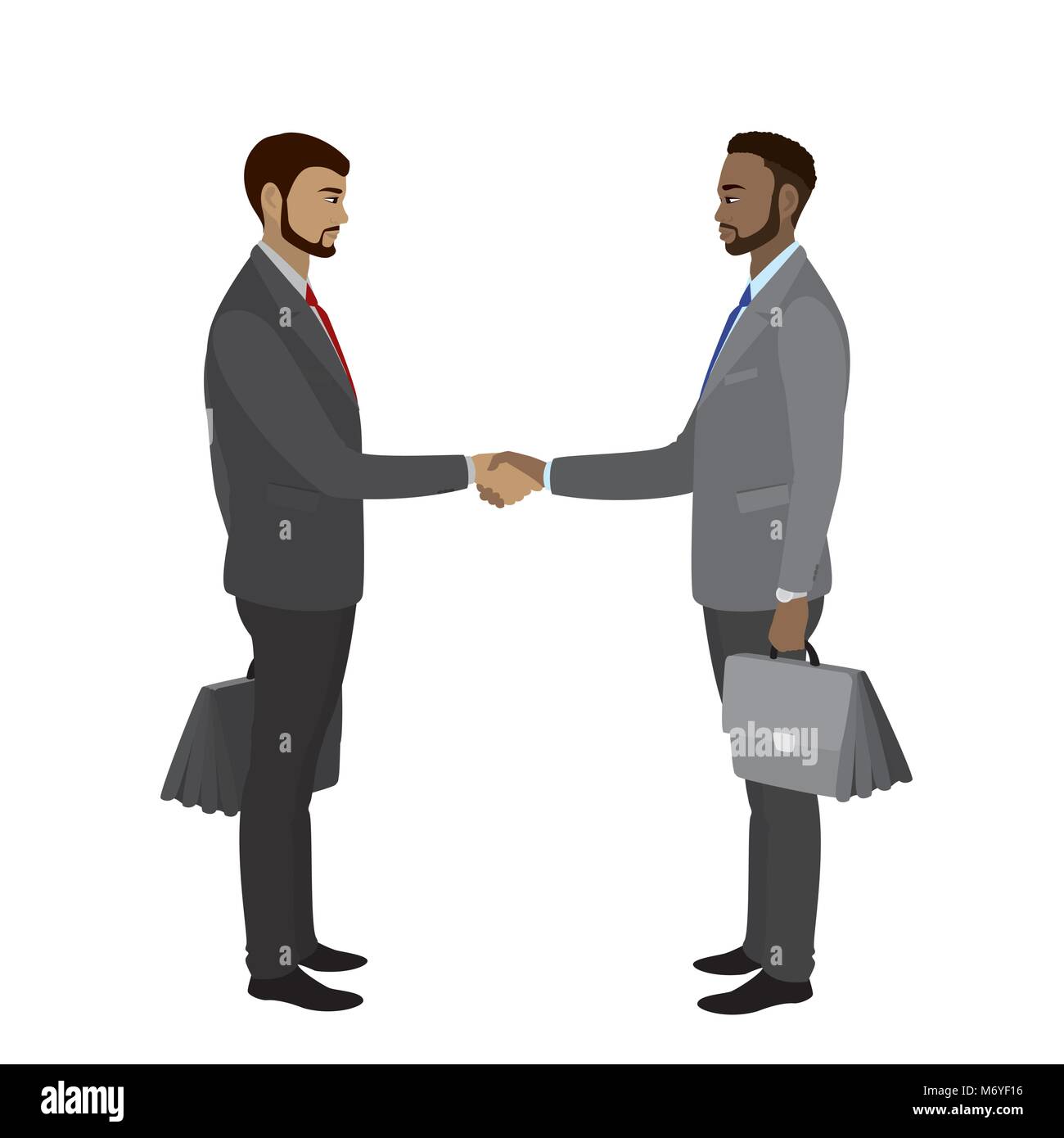Business man shaking hands, isolated on white background ,vector ...
