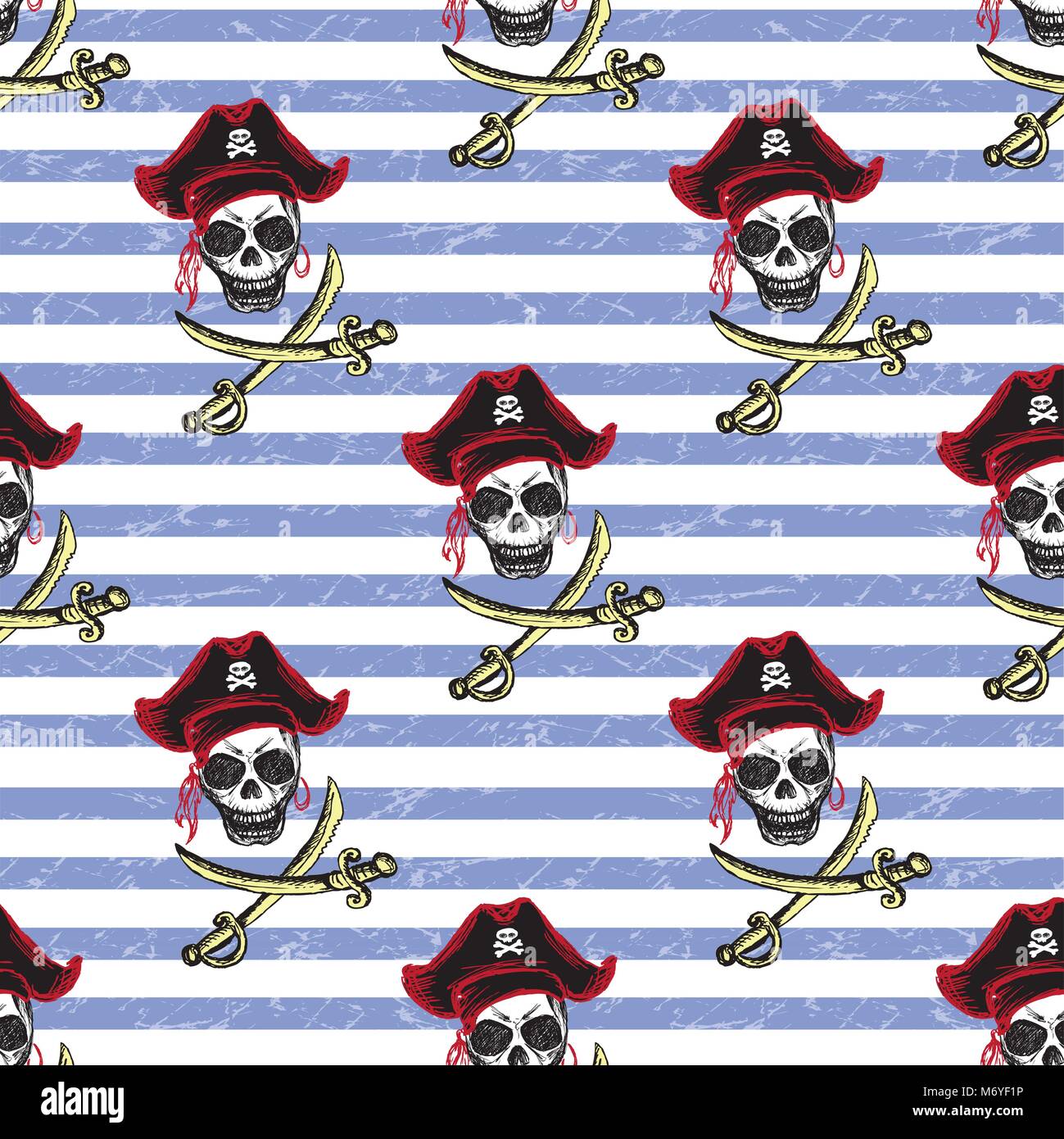 seamless pattern pirates, hand drawing,stock vector illustration Stock ...