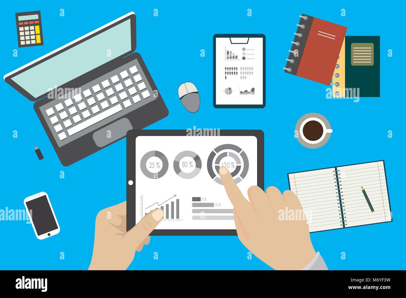 Work desktop Stock Vector Images - Alamy