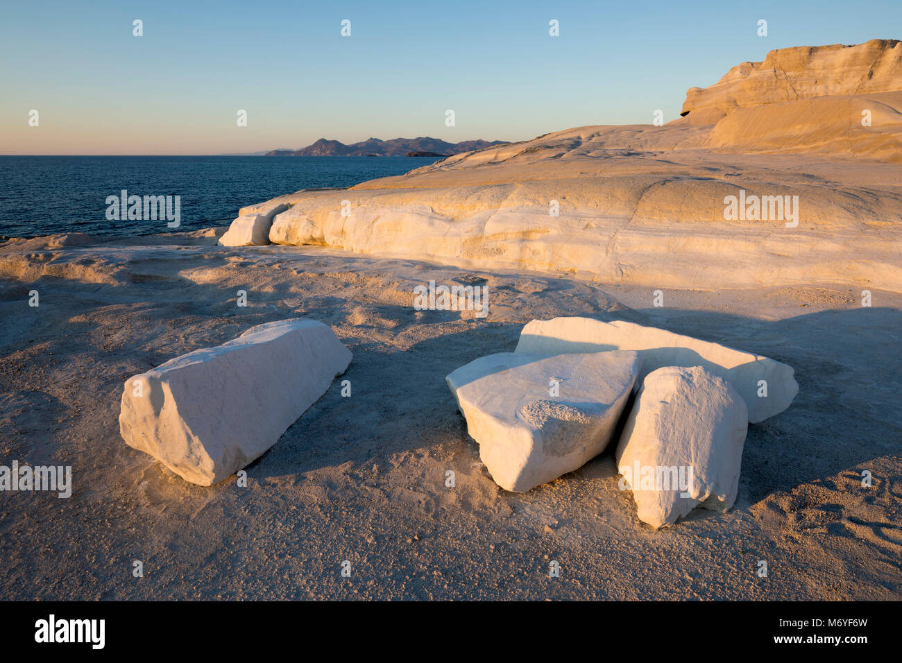 Volcanic rock formations at Sarakiniko on north coast, Sarakiniko ...