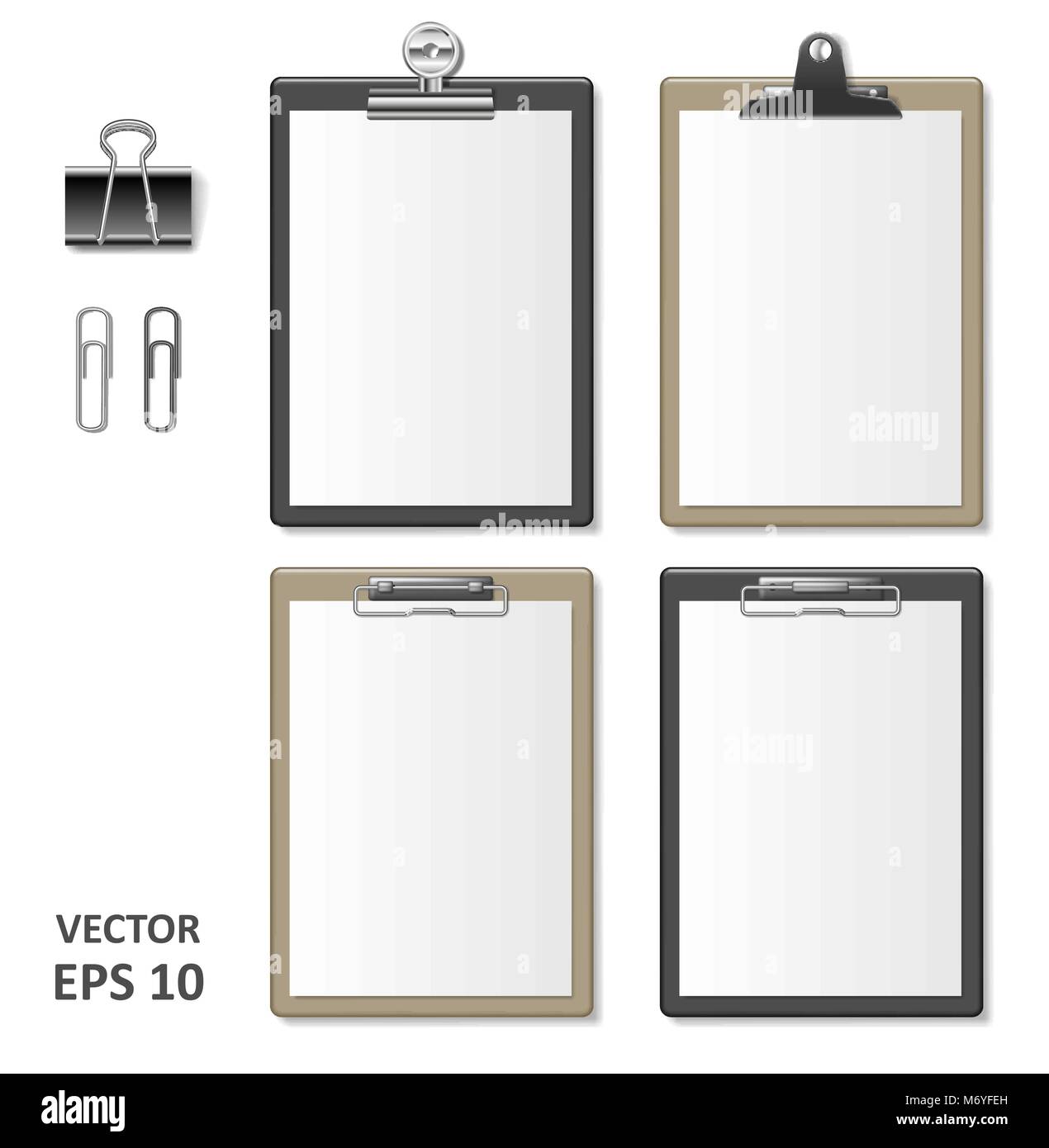 Realistic clipboard folder with blank white sheet of paper hi-res stock ...