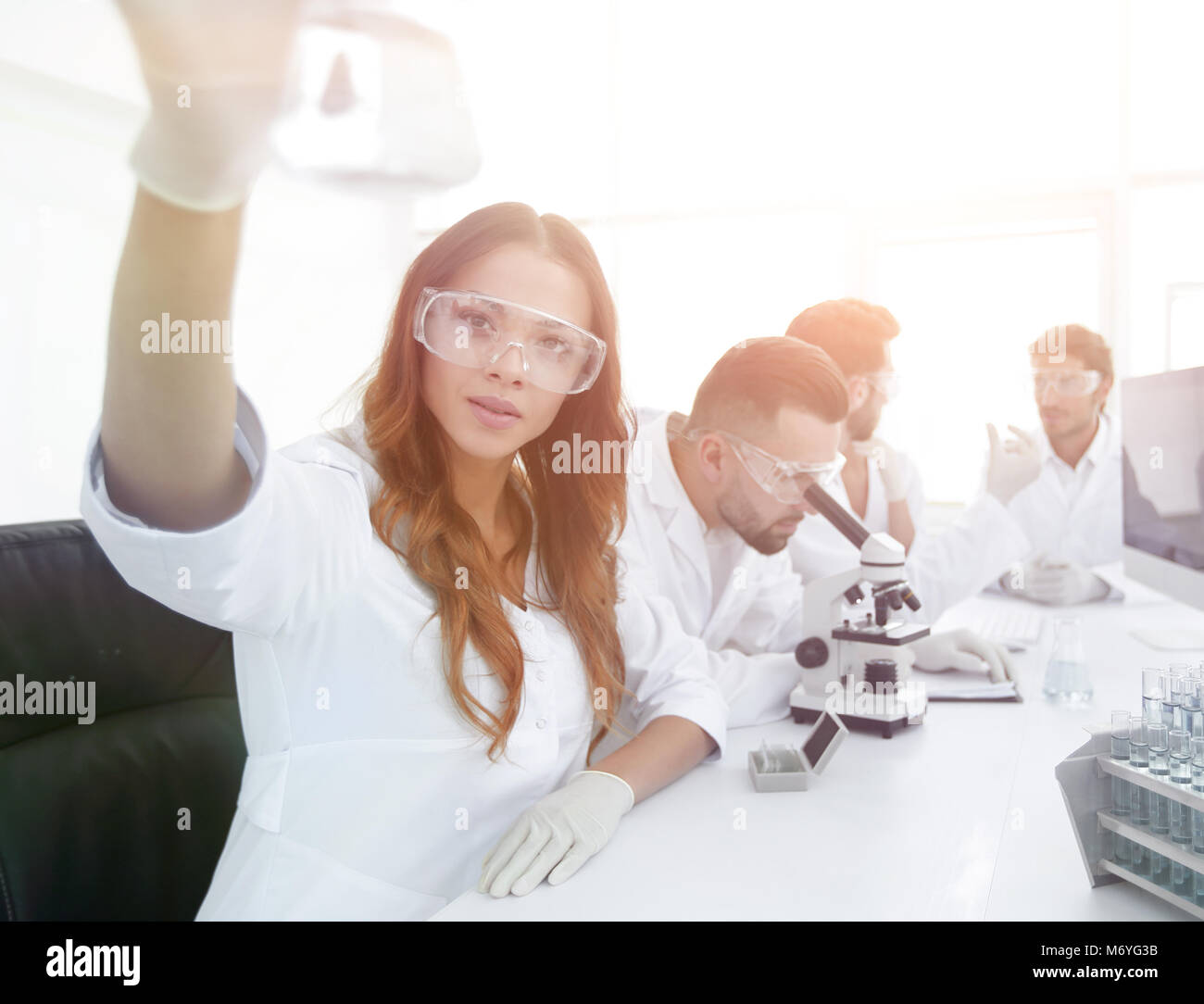 Group medical laboratory employees hi-res stock photography and images ...
