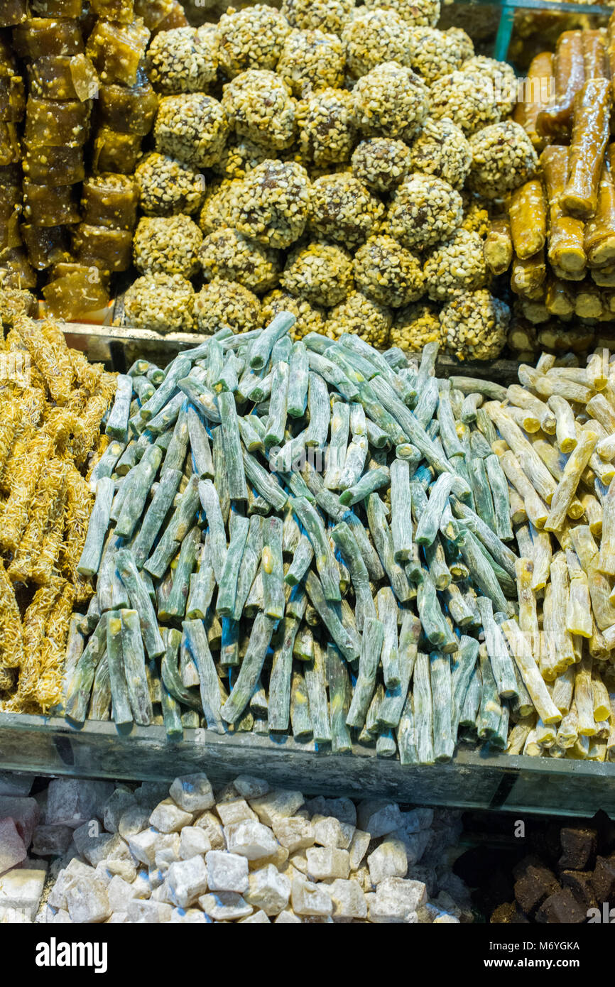 Load of traditional turkish delight lokum candy Stock Photo - Alamy