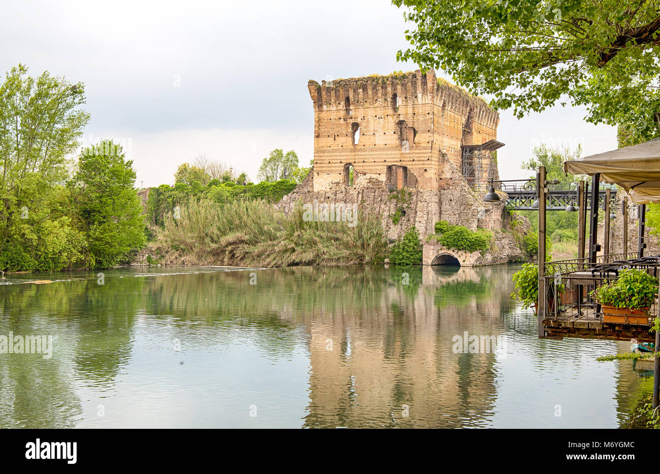 View of the village of Borghetto, Valeggio sul Mincio, Verona province ...