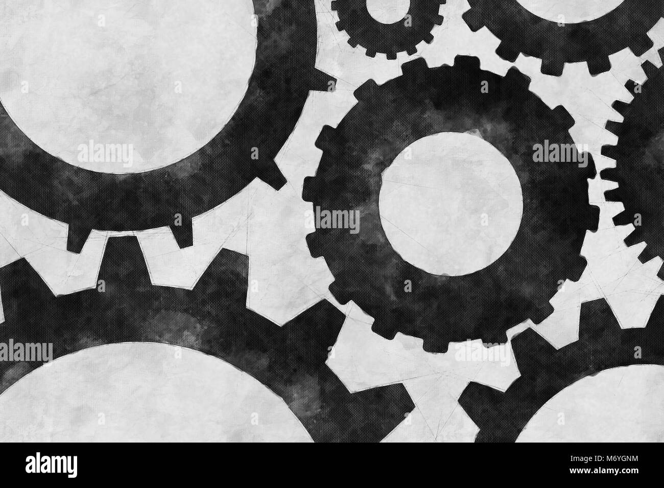 Mechanical drawing with cogs hi-res stock photography and images - Alamy