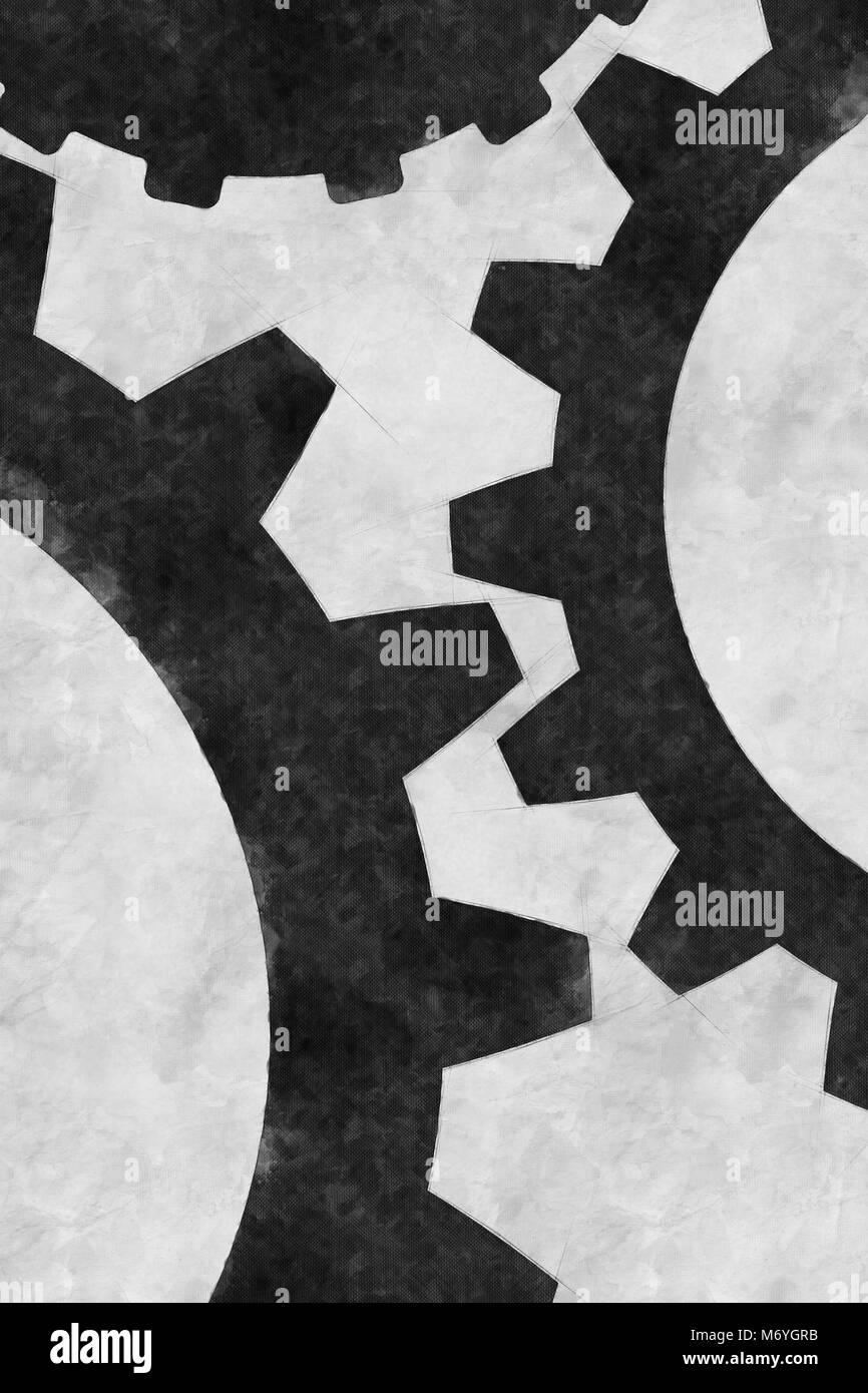 Mechanical drawing with cogs hi-res stock photography and images - Alamy