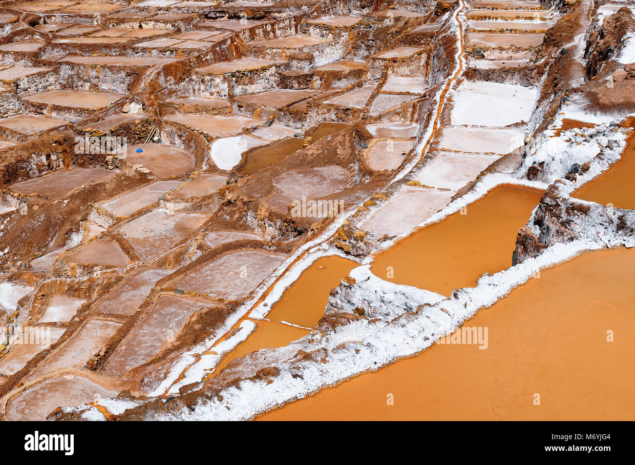 Pre Inca traditional salt extraction pans (Salinas) in Sacred Valley of ...