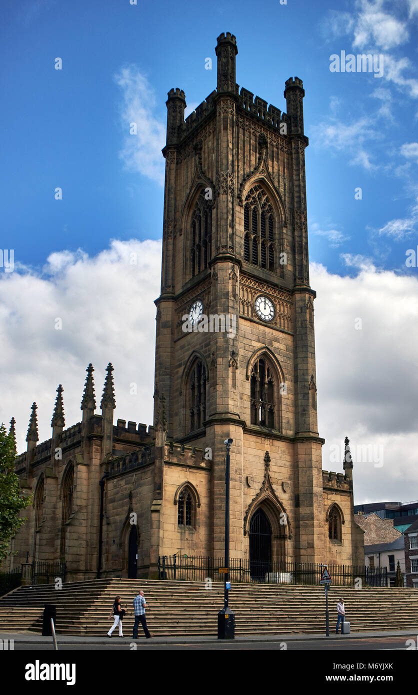 England, Merseyside, Liverpool city, Church Of St Luke Against Sky ...