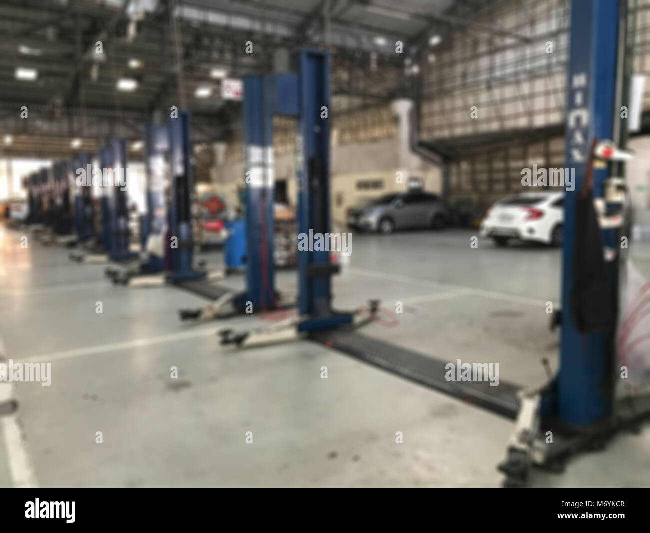 car repair center auto repair service station blurred background Stock ...