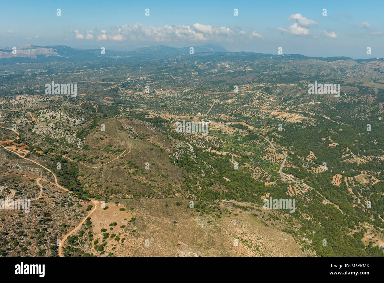 Aerial image of the inland on island of Rhodes Stock Photo - Alamy