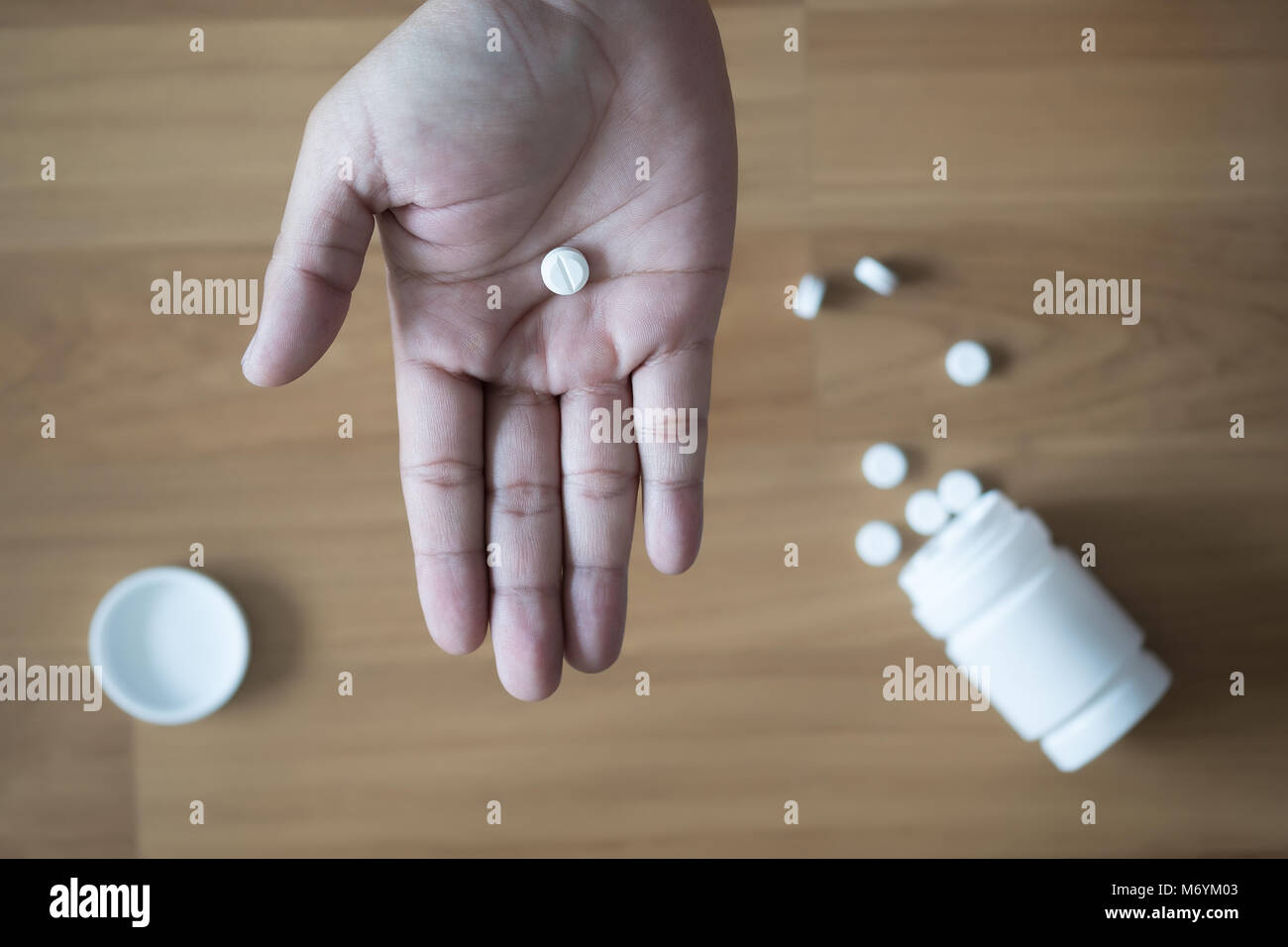 pills and medicines in the hand pharmaceutical medicine pharmacy Stock ...