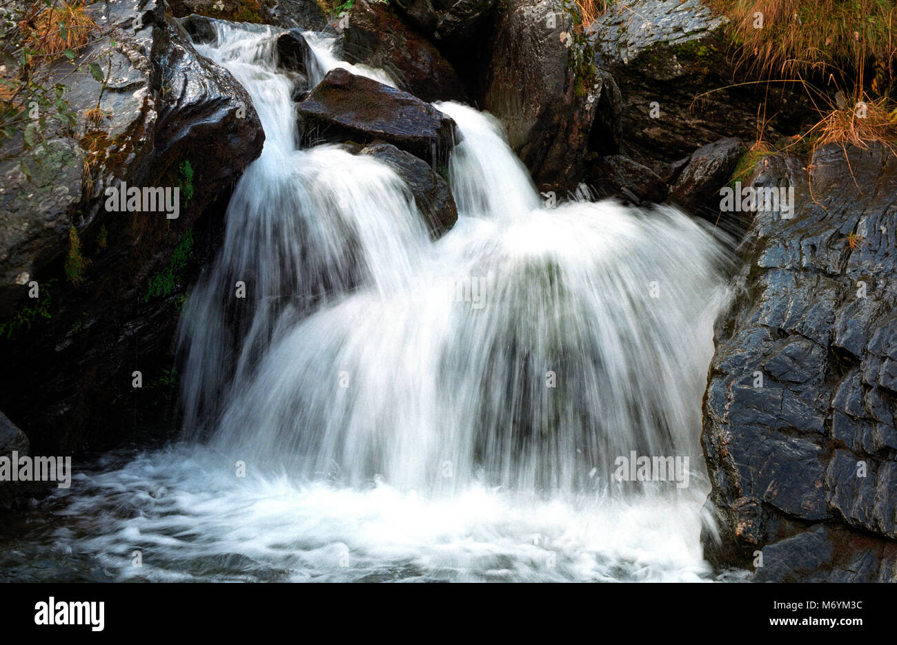 Waterfall in the Fagaras mountains in Transylvania Romania Stock Photo ...