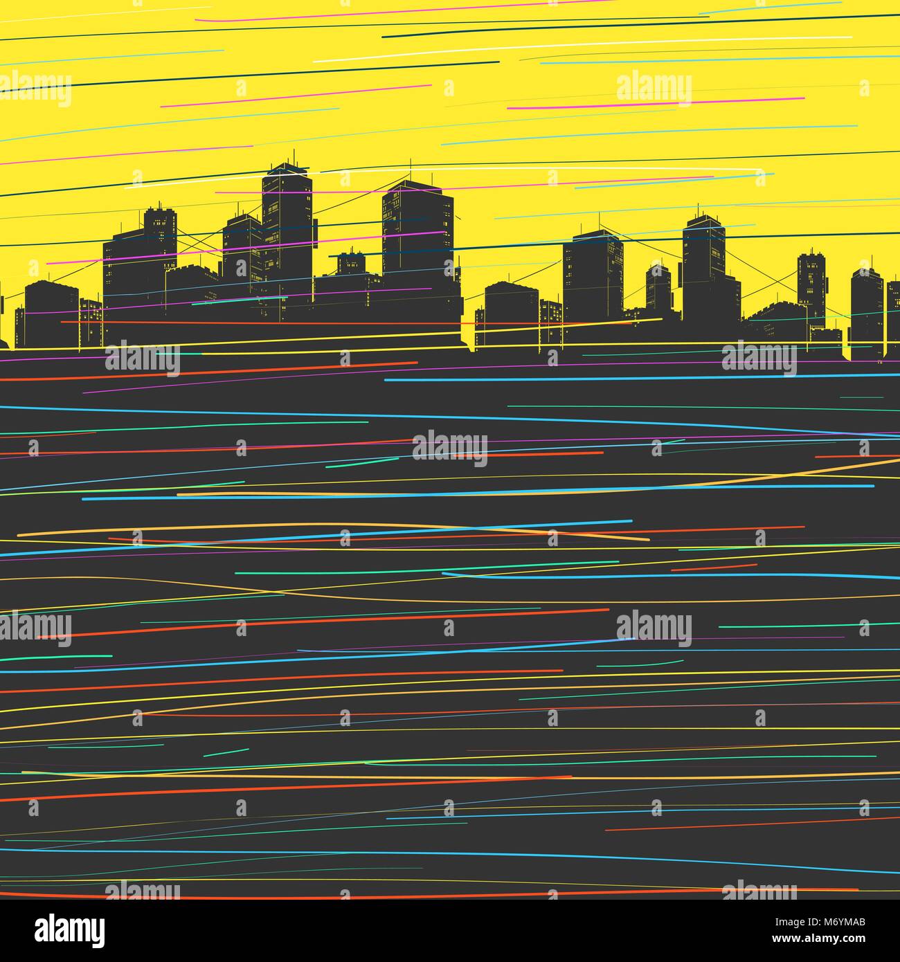 Urban City Panorama And Movement Effect Stock Vector Image & Art - Alamy