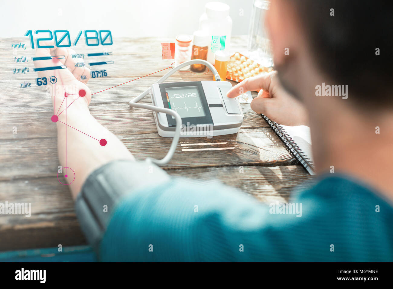 Modern tonometer showing the result Stock Photo - Alamy