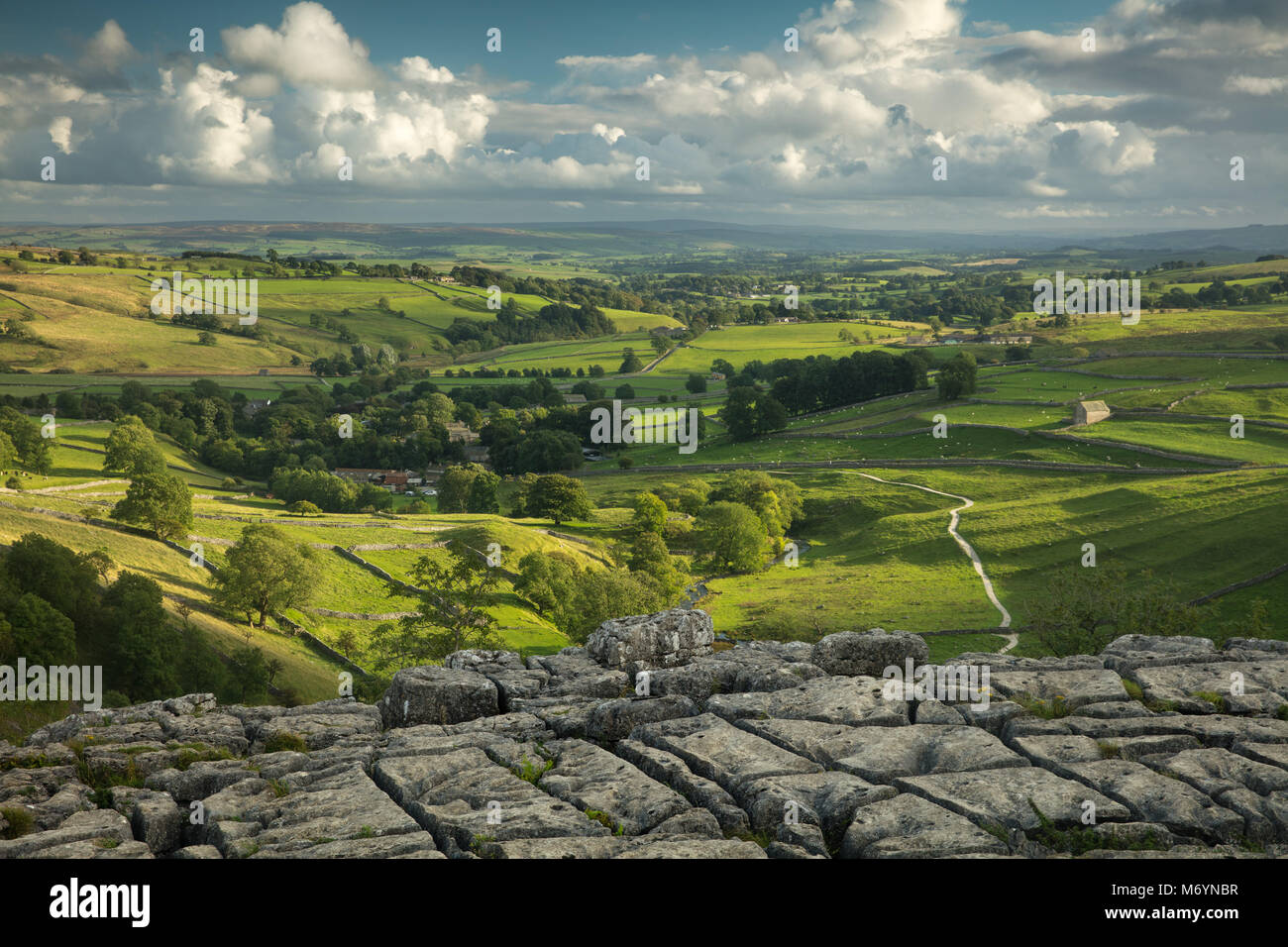 The limestone pavement at Malham Cove, Yorkshire Dales National Park ...