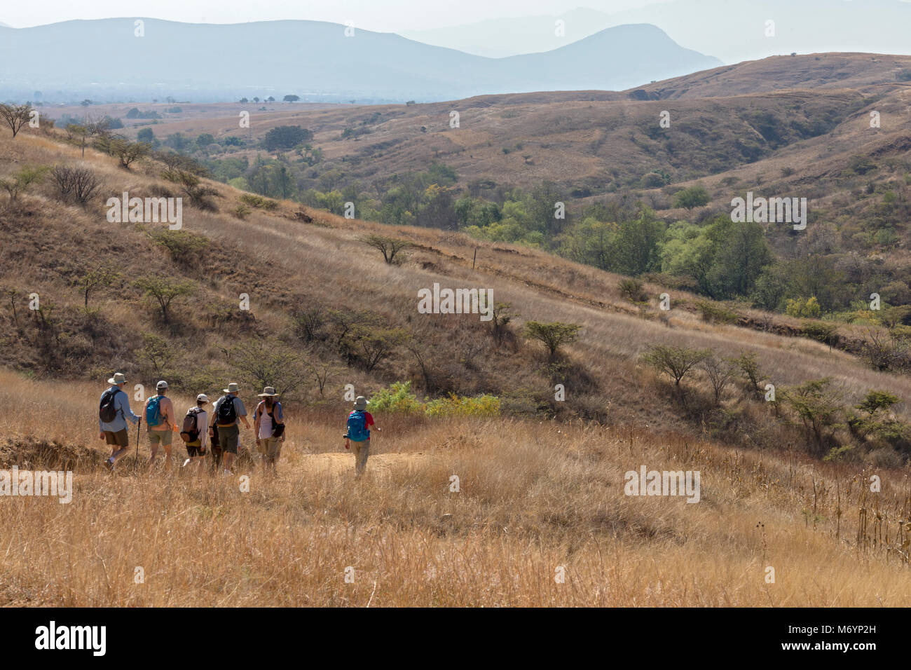 Oaxaca, Mexico - People hiking in the West Etla Valley of rural Oaxaca ...