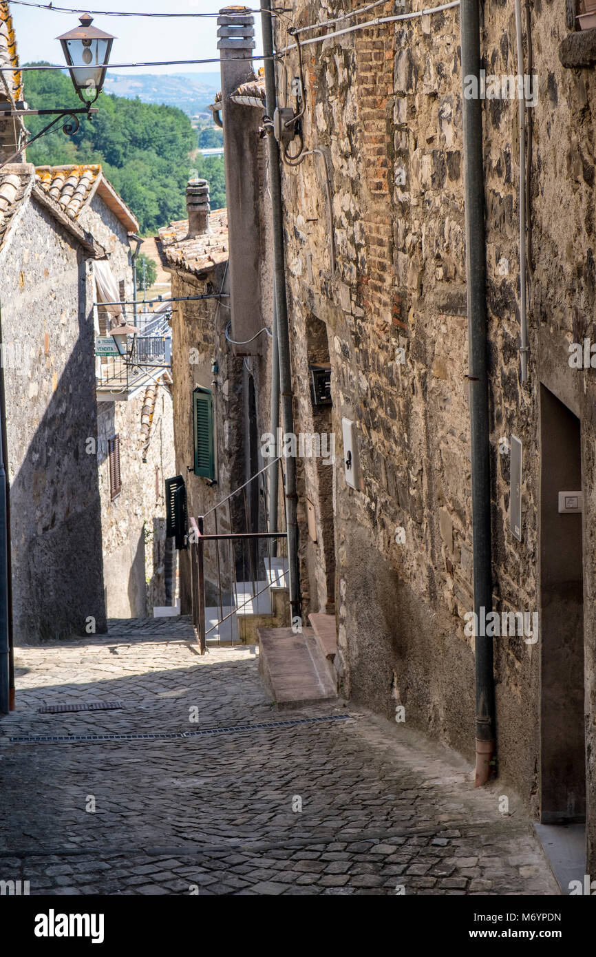 Historic town of Baschi (Terni, Umbria, Italy) at summer. Old typical ...