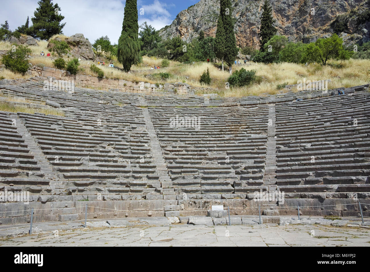 Amphitheater in Ancient Greek archaeological site of Delphi, Central ...