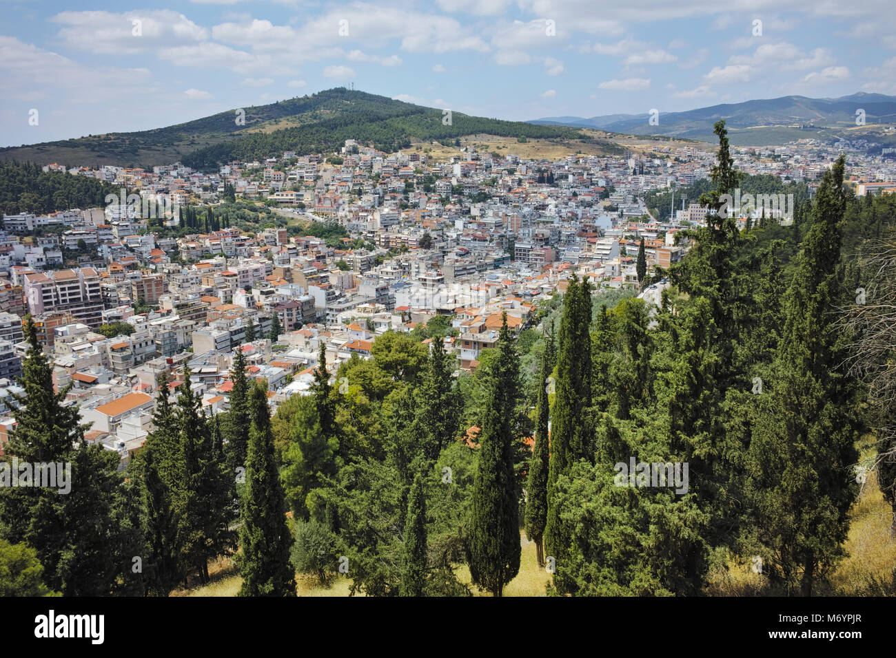 Amazing panorama of Lamia City, Central Greece Stock Photo - Alamy