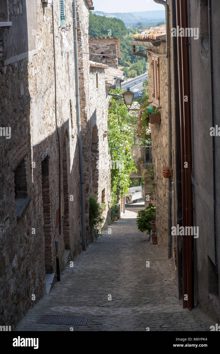 Historic town of Baschi (Terni, Umbria, Italy) at summer. Old typical ...