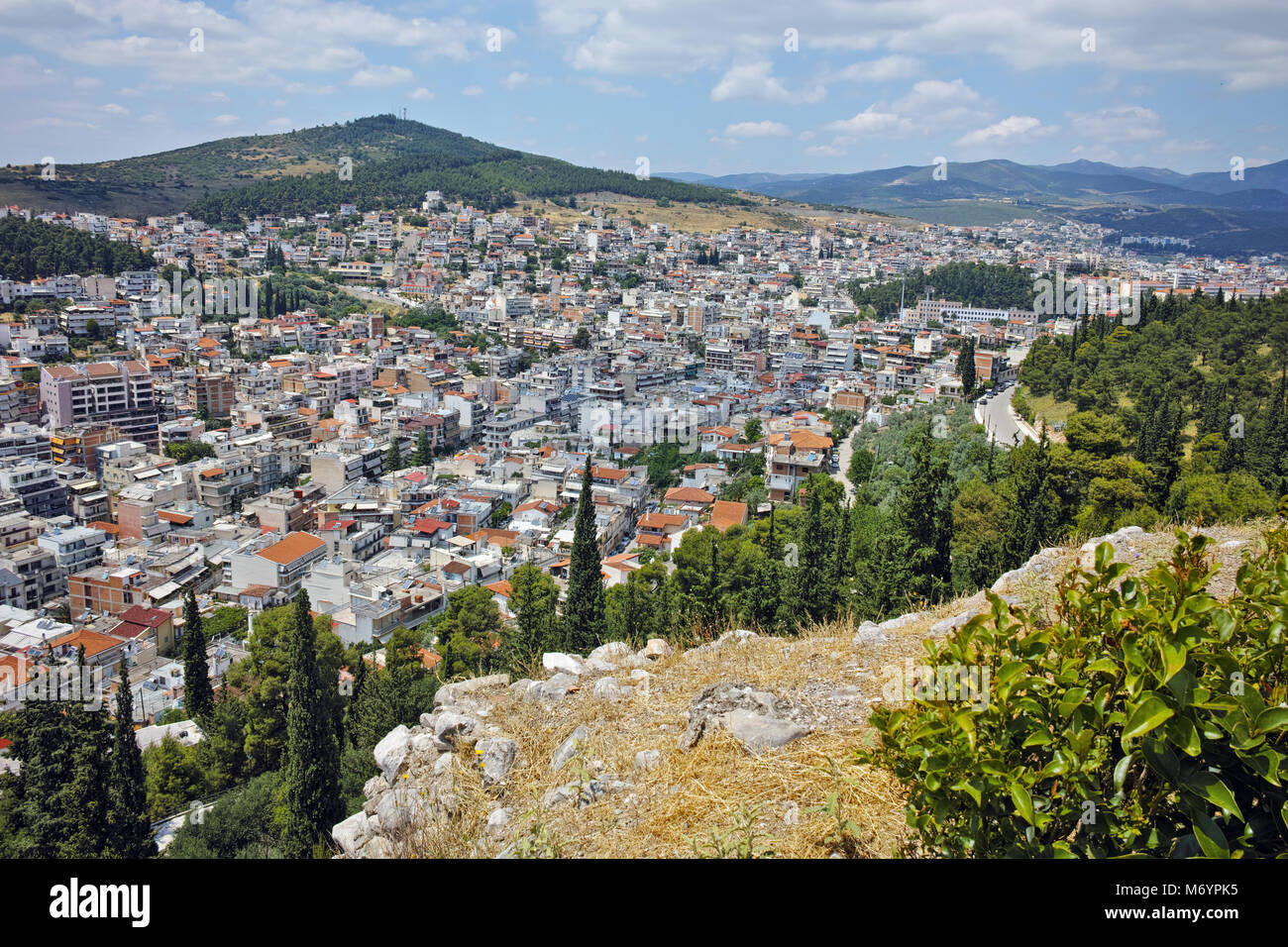 Amazing panorama of Lamia City, Central Greece Stock Photo - Alamy