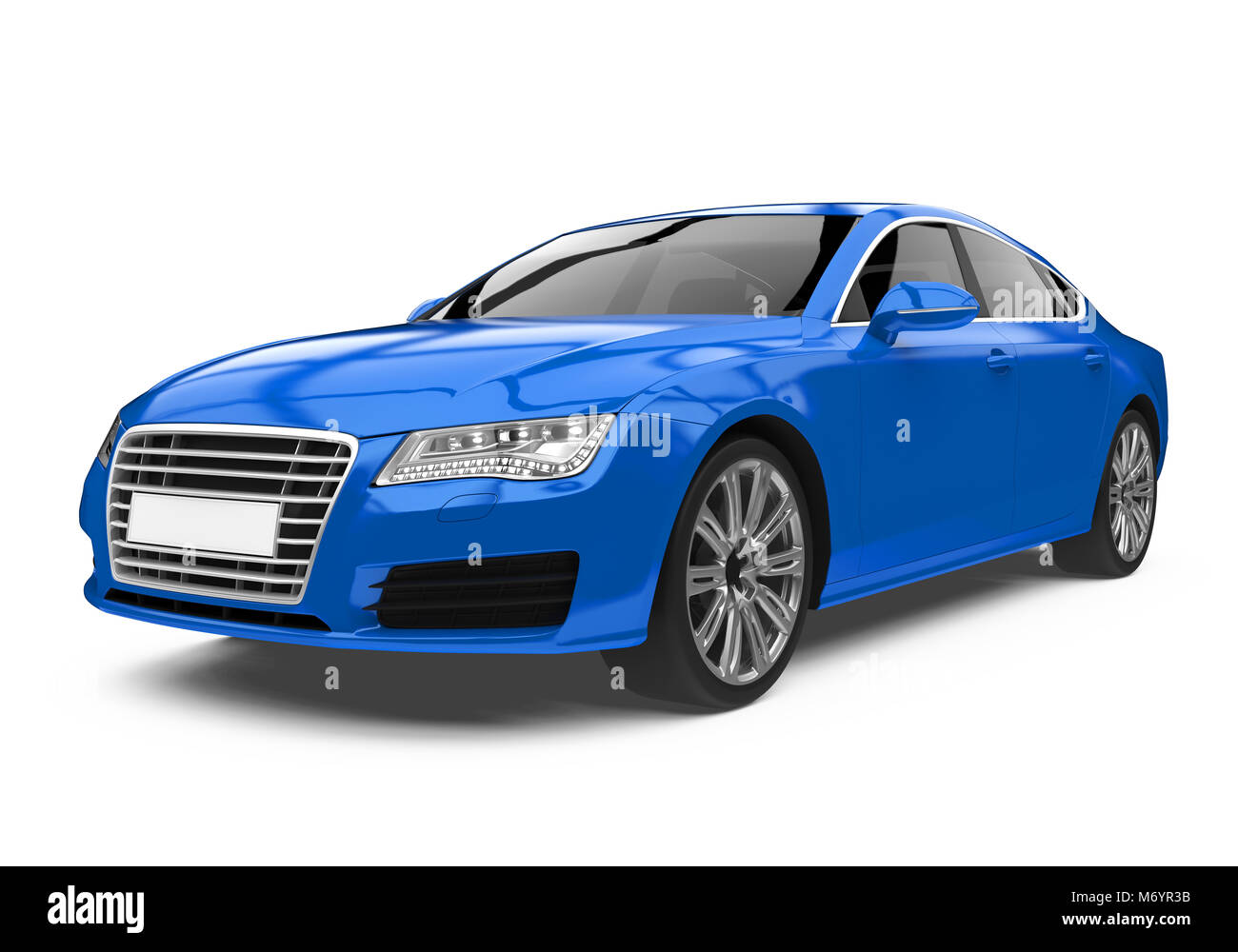 Luxury Blue Sedan Car Isolated Stock Photo - Alamy